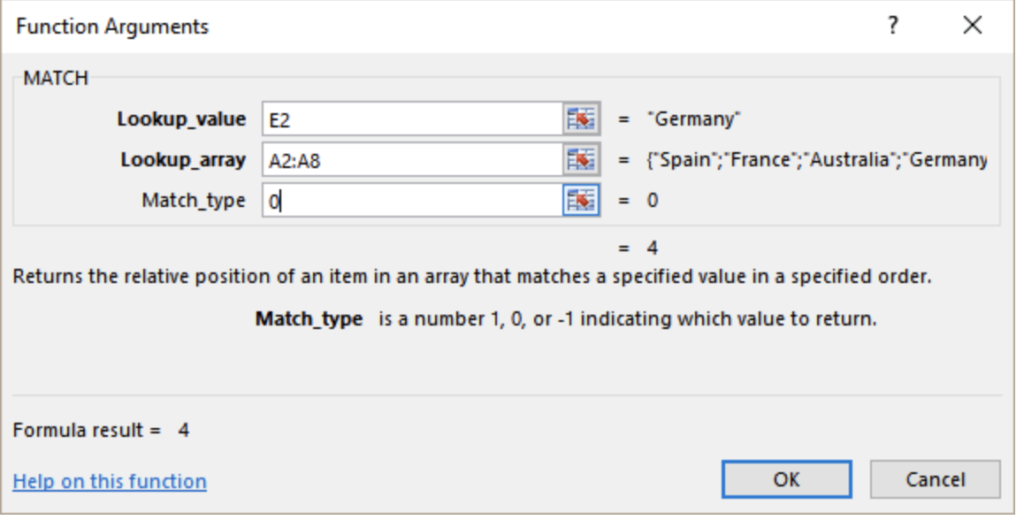 How to Use MATCH Function in Excel | Excelchat