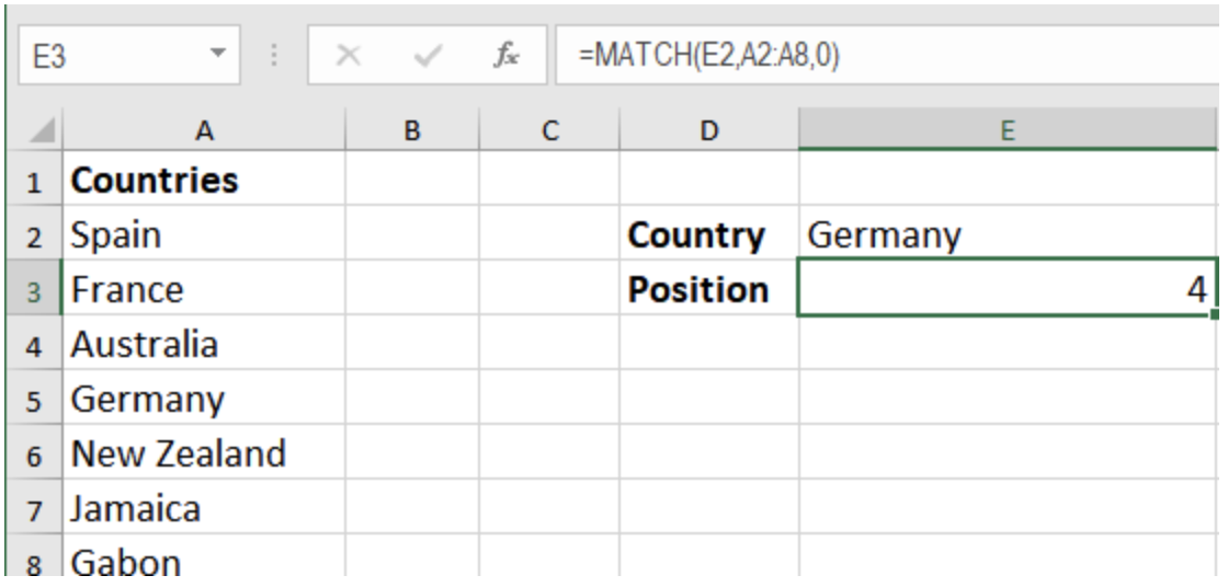 How to Use MATCH Function in Excel | Excelchat