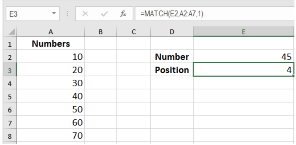 How to Use MATCH Function in Excel | Excelchat