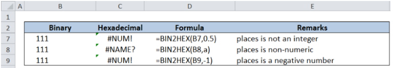 How to use the Excel BIN2HEX function