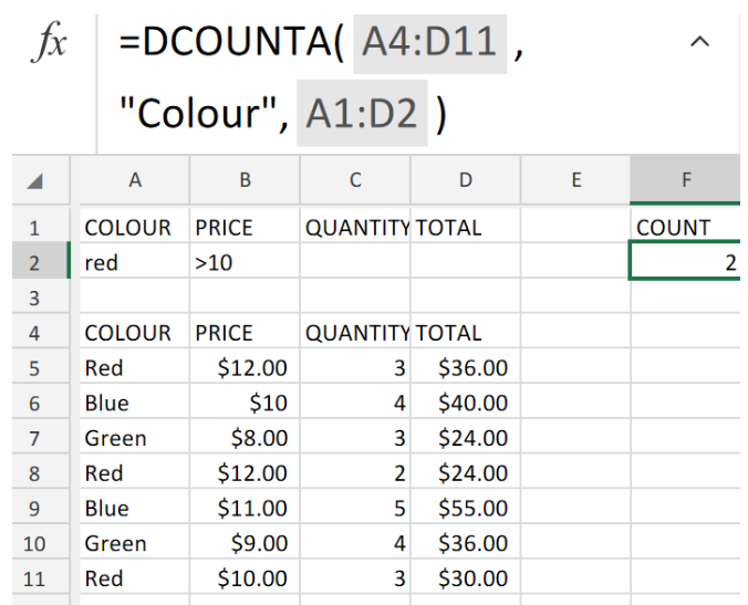 How to use the Excel DCOUNTA function - Excelchat