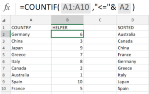 Excel formula: Basic text sort formula - Excelchat