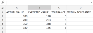 Excel formula: Value is within tolerance - Excelchat