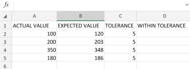 Excel formula: Value is within tolerance - Excelchat