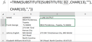 Excel formula: Remove line breaks