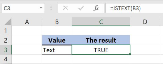How to use the Excel ISTEXT function to test for a text value