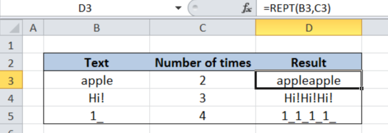 Excel Formula: How to use the Excel REPT function - Excelchat
