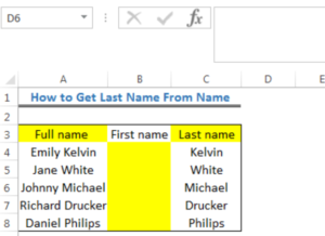 Excel formula: Get last name from name