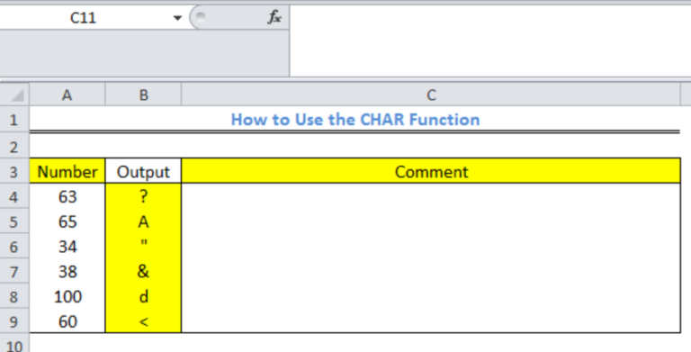How to use the Excel CHAR function - Excelchat