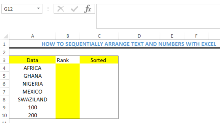 Excel formula: Sort text and numbers with formula - Excelchat