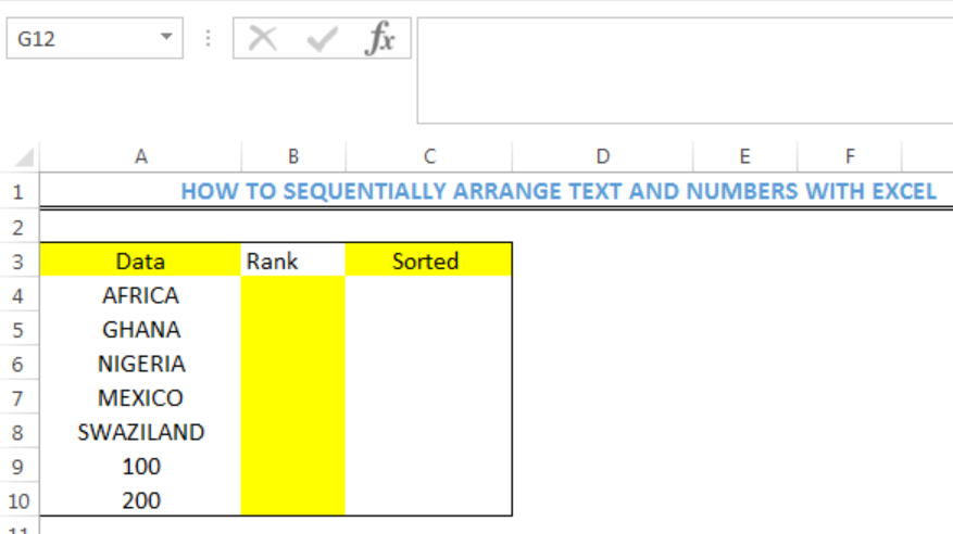 Excel formula: Sort text and numbers with formula - Excelchat