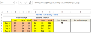 Excel formula: Sum every 3 cells - Excelchat