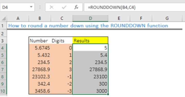 Excel Formula Round A Number Down Excelchat
