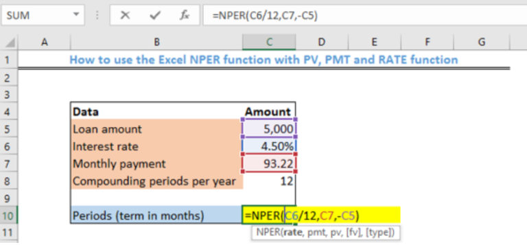 Excel Formula: How to use the Excel NPER function - Excelchat