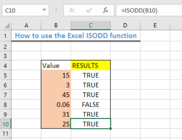 How to use the Excel ISODD function - Excelchat