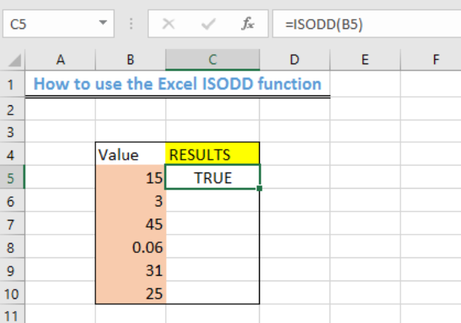 How to use the Excel ISODD function - Excelchat