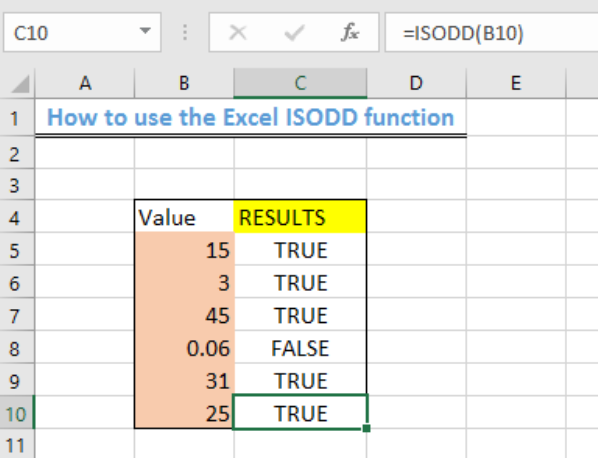 How to use the Excel ISODD function - Excelchat