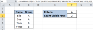 Excel formula: Count visible rows only with criteria - Excelchat
