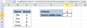 Excel formula: Count visible rows only with criteria - Excelchat