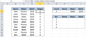 Excel formula: Extract data with helper column in Excelchat