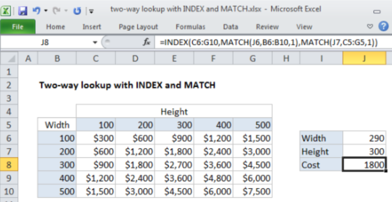 Excel formula: Two-way lookup with INDEX and MATCH - Excelchat