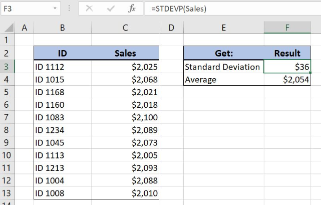 How To Use The Excel Stdevp Function