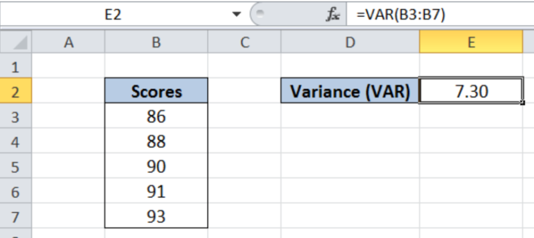 How to use the Excel VAR function