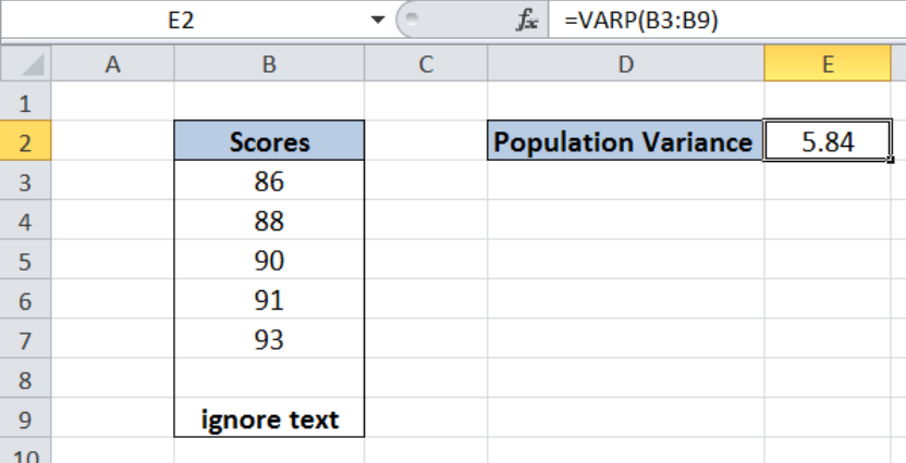 How To Use The Excel Varp Function