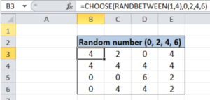 Excel formula: Random number from fixed set of options - Excelchat