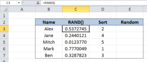 Excel formula: Random sort formula