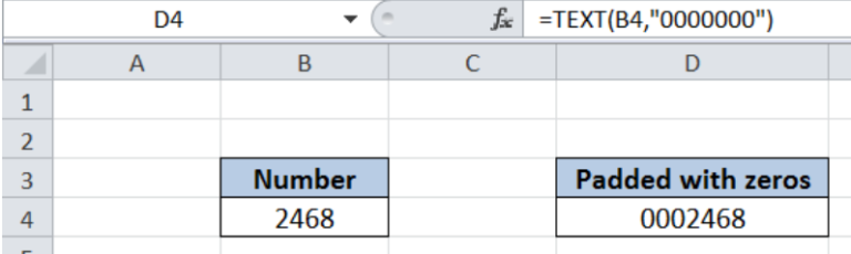 Excel formula: Pad a number with zeros - Excelchat