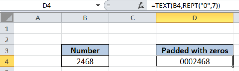Excel formula: Pad a number with zeros - Excelchat