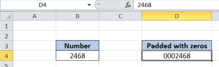 Excel formula: Pad a number with zeros - Excelchat