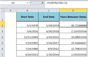 Excel formula: Calculate years between dates - Excelchat