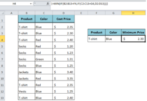 Excel formula: Minimum if multiple criteria - Excelchat