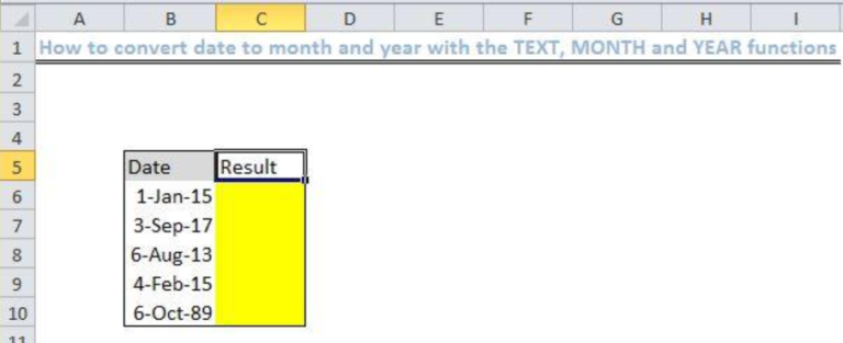Excel formula: Convert date to month and year