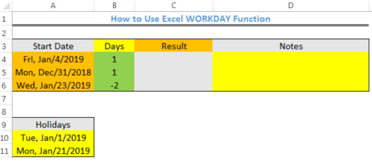 Excel Formula: How to use the Excel WORKDAY function - Excelchat