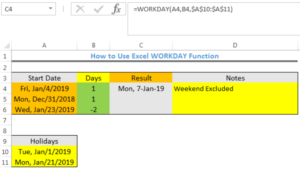 Excel Formula: How to use the Excel WORKDAY function - Excelchat