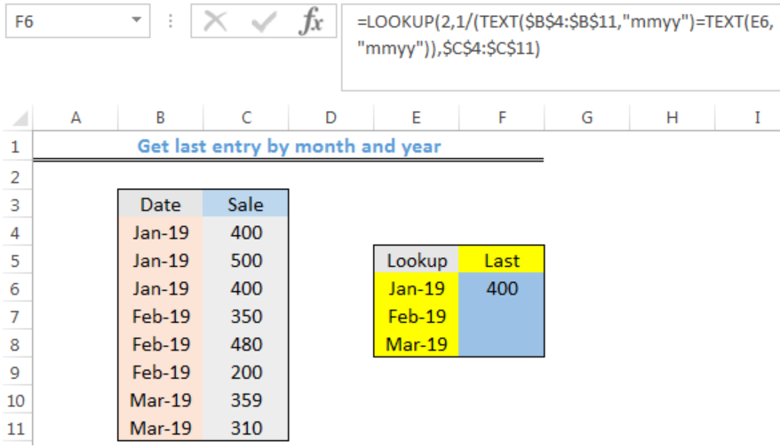 How to get last entry by month and year in Excel - Excelchat