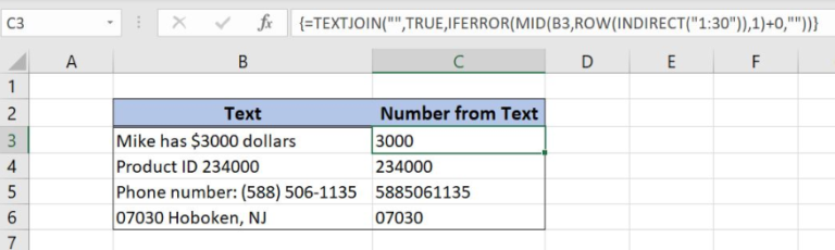 Excel formula: Strip non-numeric characters