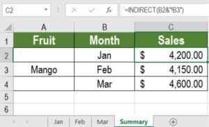 How to use the INDIRECT function in excel