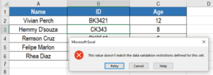 Excel Formula: Data Validation must begin with- Excelchat
