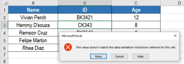 Excel Formula: Data Validation must begin with- Excelchat