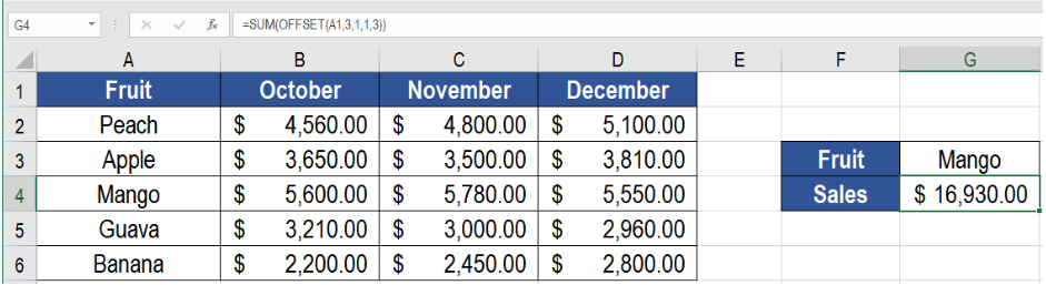 How To Use The Excel Offset Function