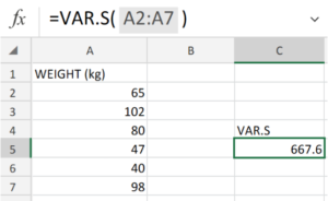 How to use the Excel VAR.S function