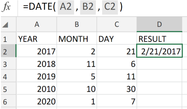 Excel formula: How to use the Excel DATE function - Excelchat