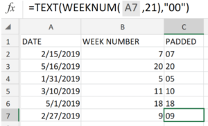 Excel formula: Pad week numbers with zeros - Excelchat