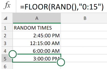 Excel formula: Random times at specific intervals - Excelchat