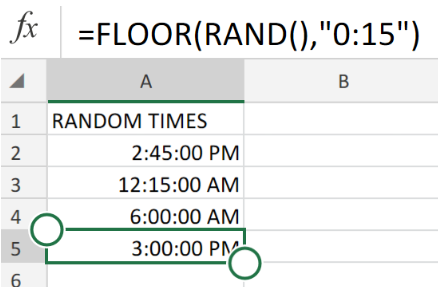 Excel formula: Random times at specific intervals - Excelchat
