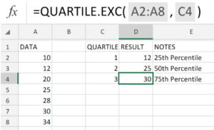 How to use the Excel QUARTILE.EXC function | Excelchat